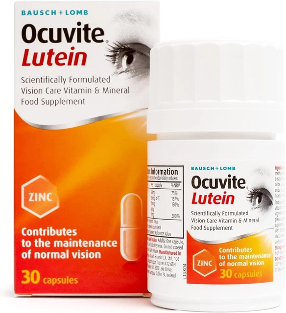 OCUVITE EYE VITAMIN Mineral Food Supplement Lutein 30 Capsules £9.49 ...