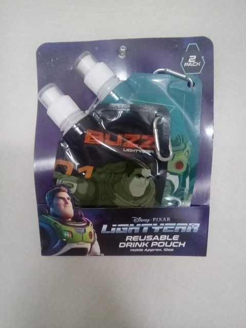 DISNEY'S PIXAR BUZZ Lightyear Reusable Drink Pouch 10oz Space Ranger 2 ...