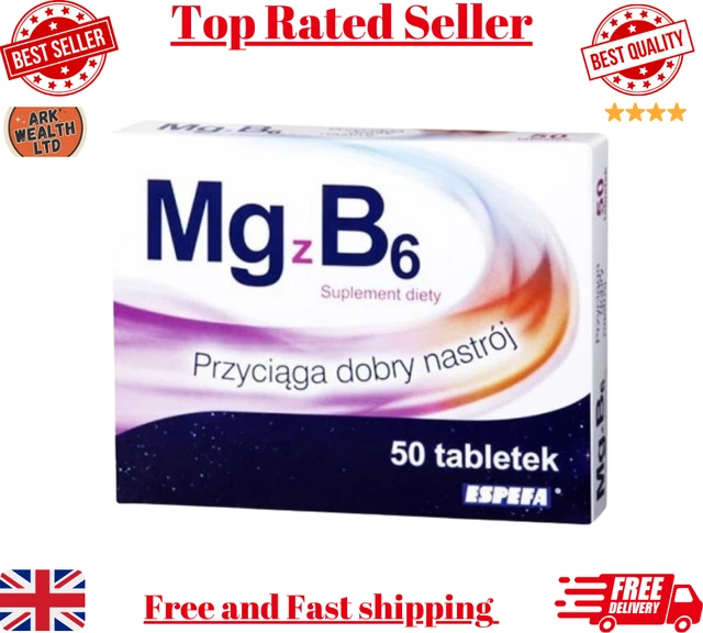MG Z B6 Magnesium 50 tab fatigue energy levels magnez New Stock £10.96 - PicClick UK