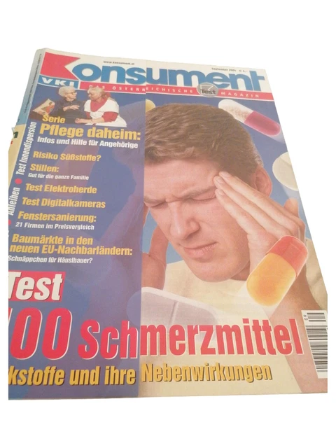 KONSUMENT MAGAZIN 09/2004 Test Schmerzmittel Pflege Elektro ...