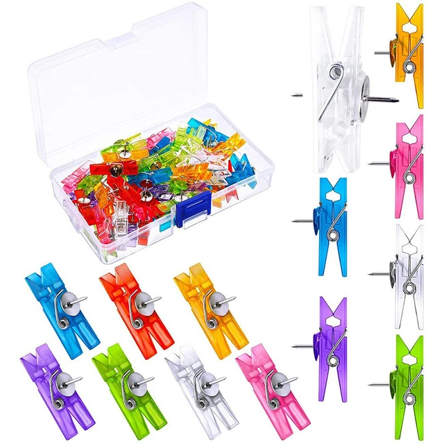 2 BOXES BULLETIN Board Clips Paper & Pin Set Office Binding Push ...