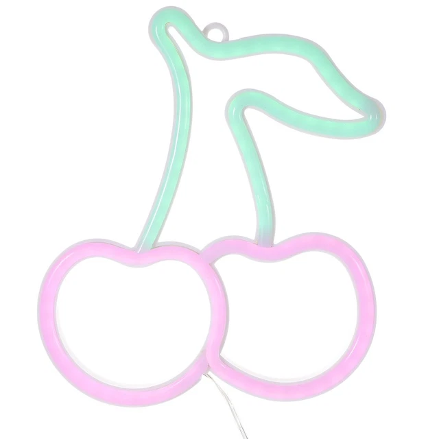 CHERRY SHAPE NEON Sign LED Neon Light Lamp Girls Bedroom Festival Party ...