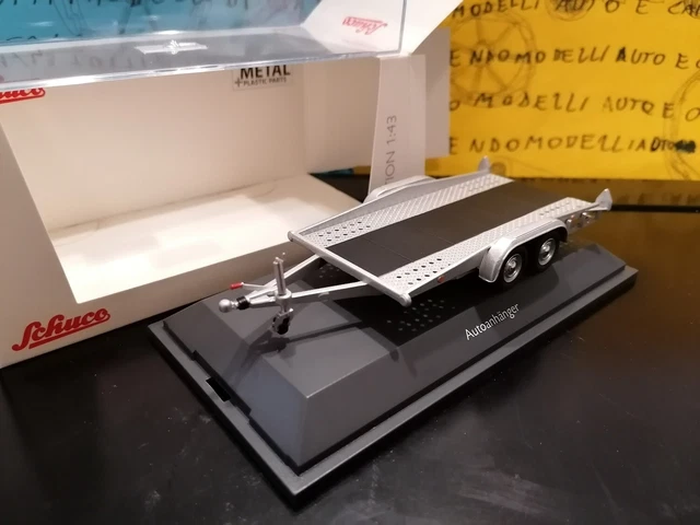 1/43 SCHUCO 450376500 carrello porta auto car trailer transport ...