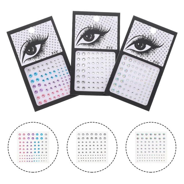3 SETS PARTY Eye Gems Makeup Stickers Cubic Adhesive Glitters for Face ...