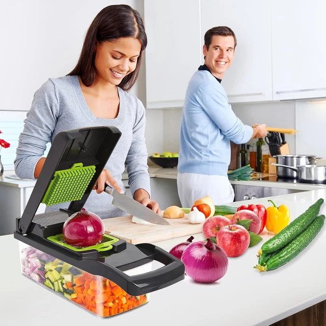 VEGETABLE CHOPPER 16 in 1 Mandoline Slicer Onion Dicer Food Cutter Box ...