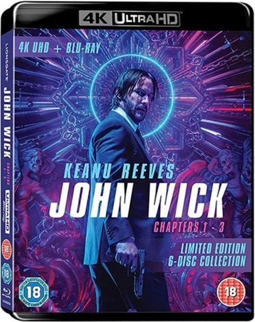 JOHN WICK TRIPLE Boxset 6 Disc Collection Limited Ed 4K UHD Blu Ray ...