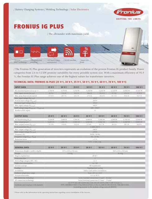NEW! FRONIUS IG Plus 30V-1 3KW - 3000 Watt Solar PV Inverter £349.99 ...