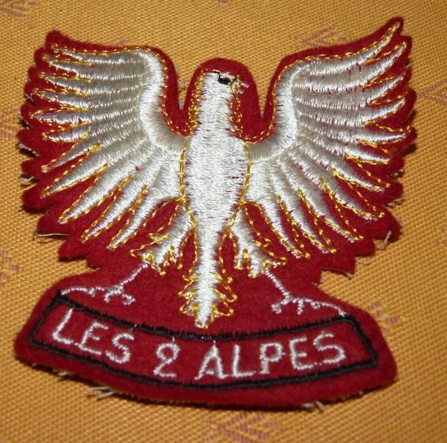 ANCIEN ÉCUSSON À coudre en feutre brodé blason Les 2 Alpes Vintage patch EUR 5,00 - PicClick FR