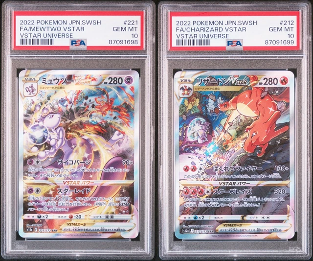 CARTE POKÉMON PSA 10 Mewtwo & Charizard VSTAR SAR 212 221 SÉQUENTIELLE JAPONAISE EUR 140,08 ...