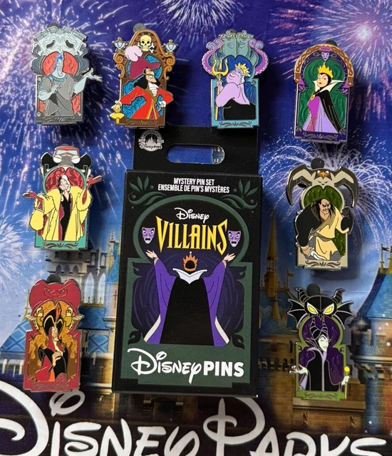 2024 DISNEY PARKS Villains Mystery Box Pin - COMPLETE SET £110.36 ...