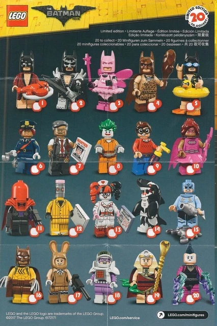 LEGO MINIFIGURE LEAFLET / Checklist / Tick Sheet ONLY - BATMAN MOVIE £1 ...