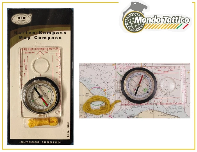 BUSSOLA PER CARTOGRAFIA MFH Map compas militare Scout survival orienteering EUR 9,00 - PicClick IT