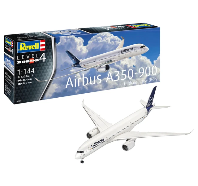 REVELL AIRBUS A350-900 Lufthansa New Livery 1:144 Plane Model Kit 03881 ...