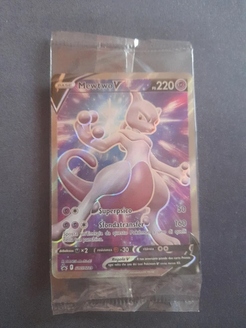 CARTA POKEMON MEWTWO V full art swsh 229 promo etb pokemon go italiano ...