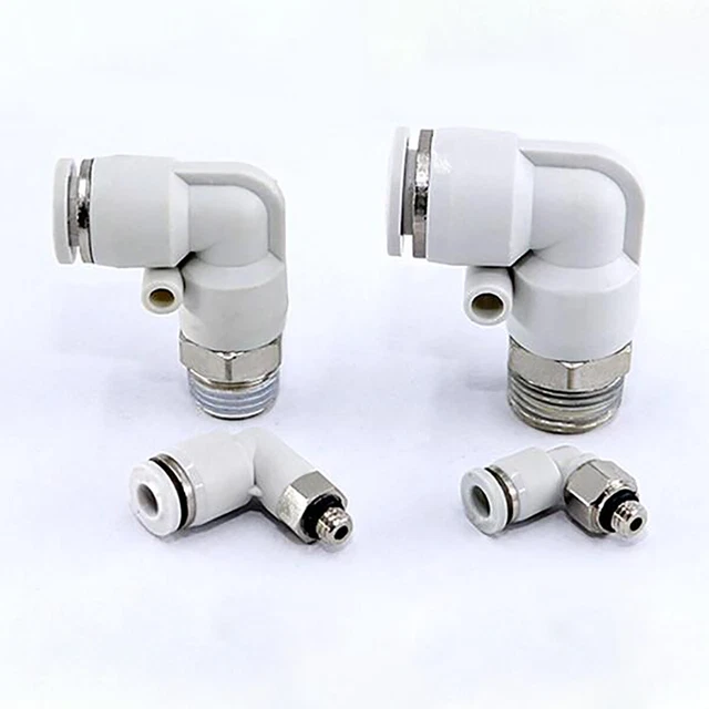 PNEUMATIC MALE 90° Elbow Connector Air Push In Fittings Adaptor Tube Hose 4-16mm EUR 5,42 ...