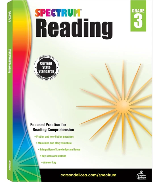 SPECTRUM READING COMPREHENSION Grade 3 Workbook, Ages 8 to 9, Third ...