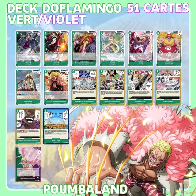 DECK ONE PIECE Card Game - Doflamingo Donquixote Family Green/Purple ...