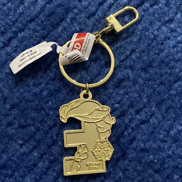 DISNEY PARKS E Elsa Frozen Alphabet Letter Keychain Gold Tone 2022 NWT ...