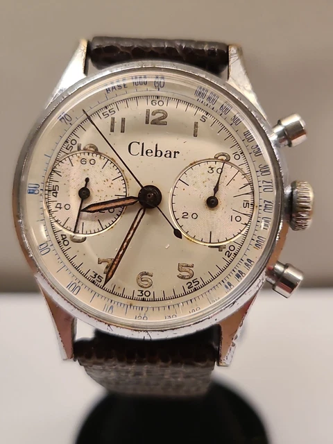VINTAGE CLEBAR CHRONOGRAPH Men's Rare Collector Watch, Working ! $750. ...