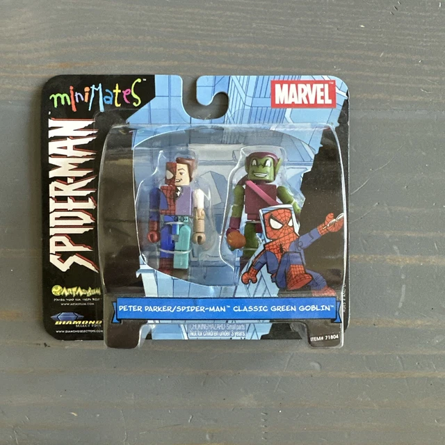 MINI MATES PETER Parker Spider-Man Classic Green Goblin Minimates 71804 ...