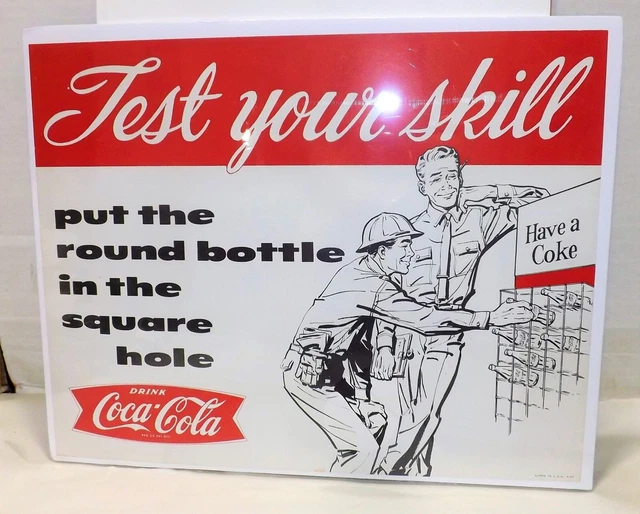 VTG. 1960 COCA-COLA "Test Your Skill" Cardboard Insert Sign For A ...