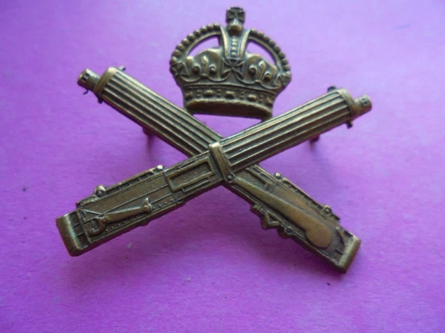 BRITISH ARMY MACHINE Gun Corps Brass Cap Badge Kings Crown With Lugs £8 ...