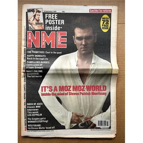 MORRISSEY NME MAGAZINE SEPTEMBER 16 1989 MORRISSEY COVER WITH MORE ...