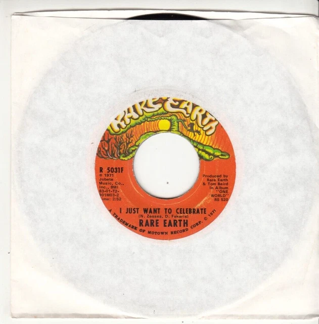 RARE EARTH - I Just Want To Celebrate - Original Rare Earth Records 45 ...
