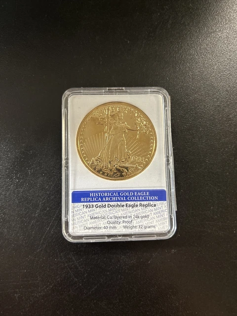 HISTORICAL 1933 GOLD Double Eagle Replica Proof Coin American Mint ...