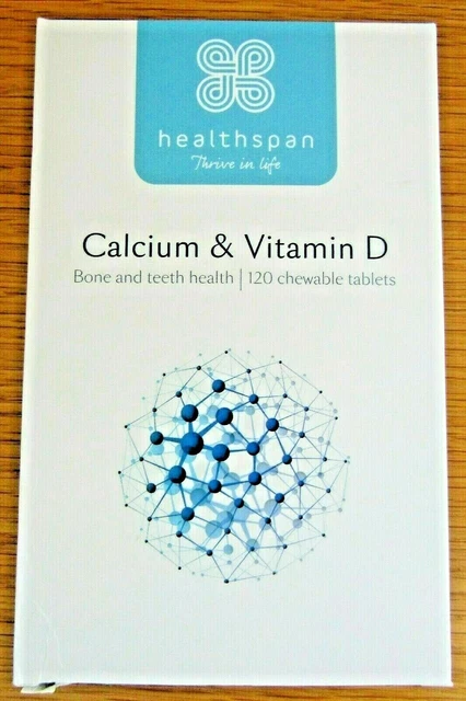 HEALTHSPAN CALCIUM & Vitamin D. *119 Chewable Vanilla Tablets. Bones ...
