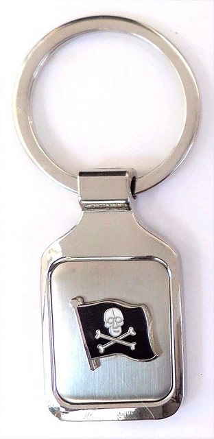 ROYAL NAVY RN Submarine Service Jolly Roger Flag Brushed Steel Key Fob ...