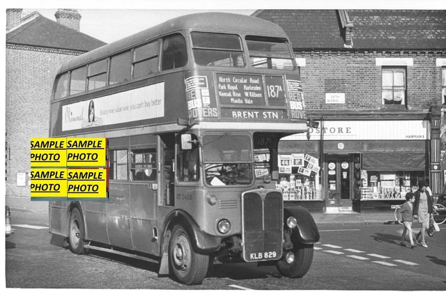 LONDON TRANSPORT B&W Bus Photograph-RT 2450 Route 187A £1.00 - PicClick UK