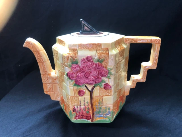 ART DECO BESWICK Pottery "Sundial" Small Teapot ~ As Purchased By Queen ...