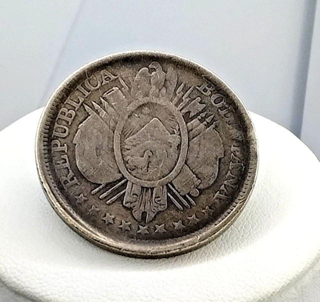ANTIQUE BOLIVIA SILVER Coin, 1895 £26.69 - PicClick UK