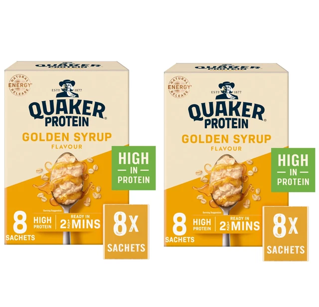 QUAKER OAT SO Simple High Protein Golden Syrup Porridge Sachets 334g ...