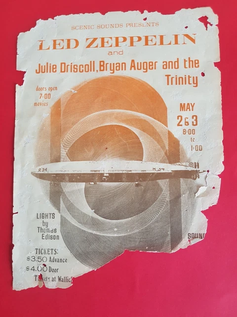 ORIGINAL FLYER,HANDBILL LED Zeppelin 1969,Julie Driscoll EUR 30,00 ...