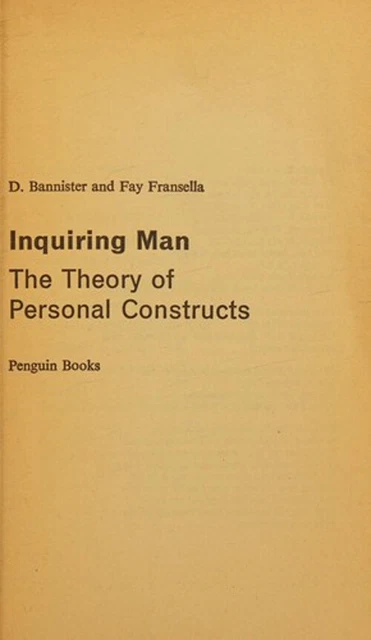 INQUIRING MAN: THE Theory Of Personal Construcciones Fay, Bannister EUR ...