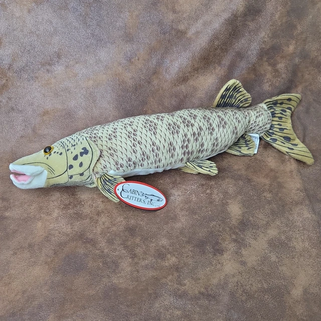 CABIN CRITTERS MUSKELLUNGE Plush Realistic Stuffed Muskie Musky Fishing ...