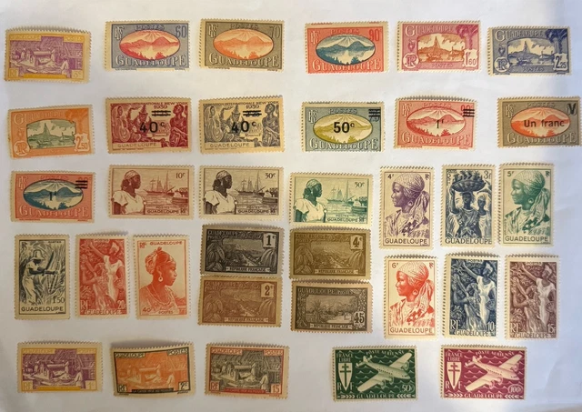 34 TIMBRES NEUFS Guadeloupe ( Colonie Française) . EUR 7,00 - PicClick FR