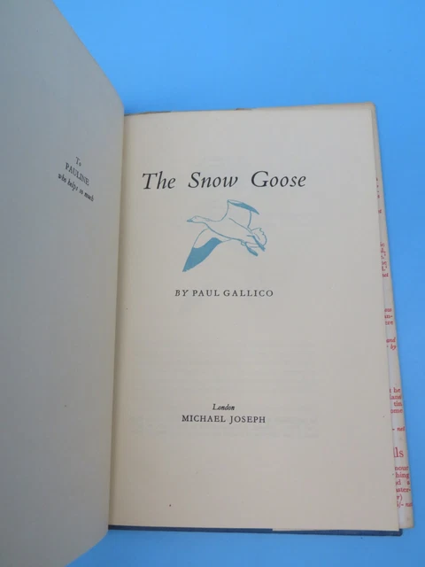 THE SNOW GOOSE A Story Of Dunkirk Paul Gallico Hardback 1955 Michael ...
