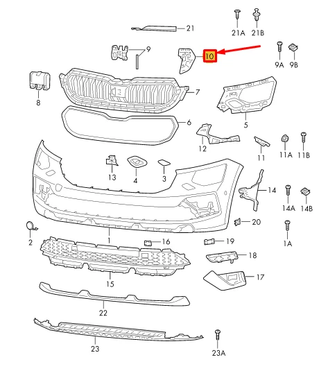 SKODA SCALA FRONT Left Bumper Grille Holder 658807723A NEW GENUINE £41. ...
