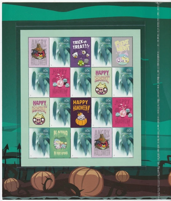 ANGRY BIRDS HALLOWEEN Stamp Pack FV $12 $15.50 - PicClick AU