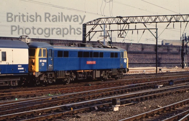 35MM SLIDE BR British Railways Electric Loco 87002 Class 87 at Crewe ...