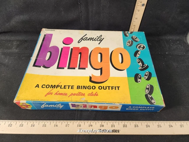 VINTAGE FAMILY BINGO Game By Transogram Company Used Complete £32.60 ...