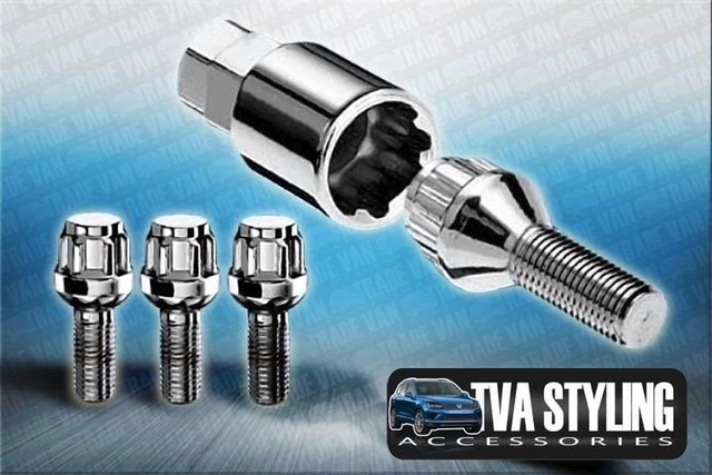 VW T5 VW T6 LOCKING WHEEL BOLTS M14 x 1.5mm SET OF FOUR £17.49 ...