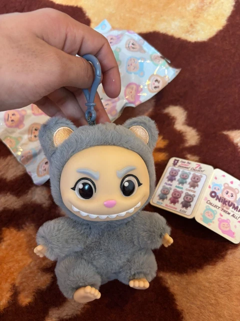 ONIKUMA MONSTER COLLECTIBLE Plush Keychain Figure – Grey Bear Costume ...