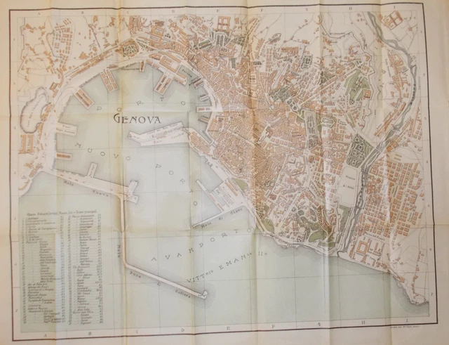 GENOVA_ANTICA CARTOGRAFIA_MAPPA TOPOGRAFICA_VIABILITA'_TEATRI_CHIESE ...