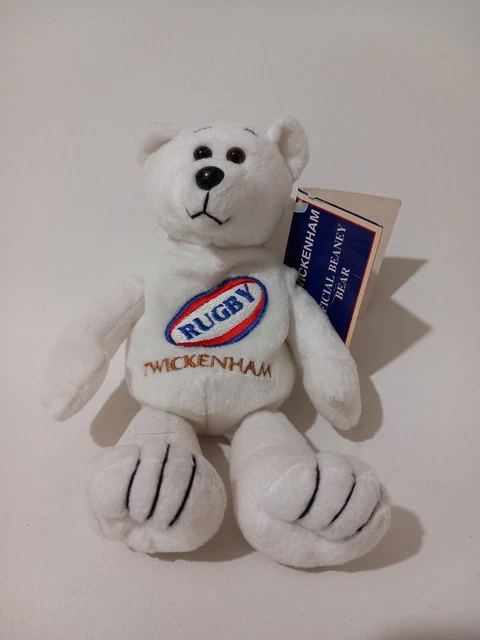 TWICKENHAM THE HOME of rugby 2001 soft cuddly bear toy with logo on ...