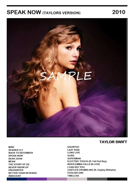 TAYLOR SWIFT - Speak Now (Taylors Version) Album Poster - A4 £7.00 ...