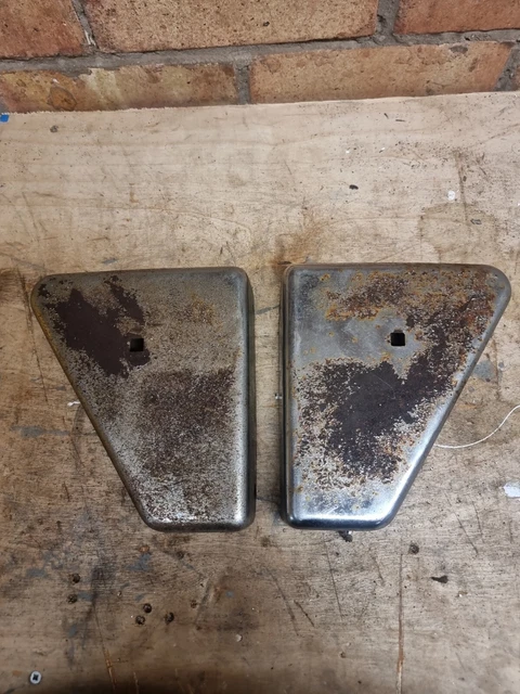 TRIUMPH STEEL SIDE Covers Oif T120 T140 Bonneville 650 750 Bsa Oil ...